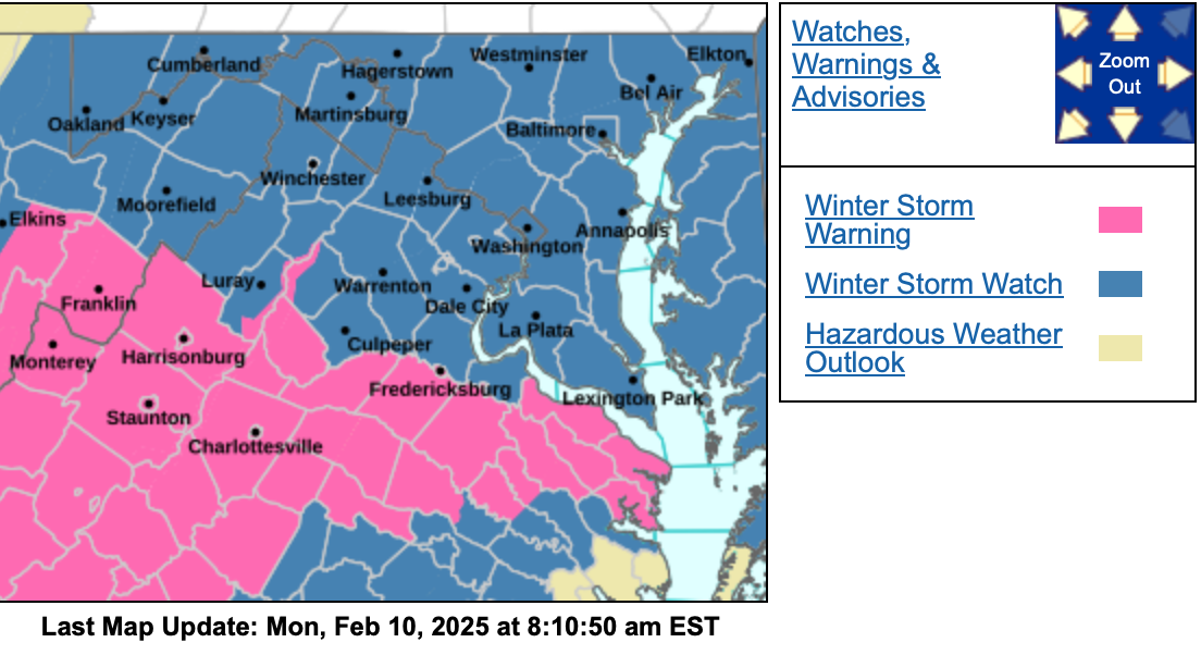 Weather Bulletin : Winter Storm Warning For Most Of Area Tuesday (2.11. ...